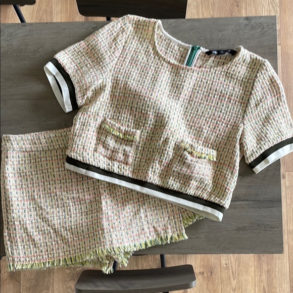 Zara | Shorts | Zara Chic Tweed Twopiece Set Preloved | Poshmark
